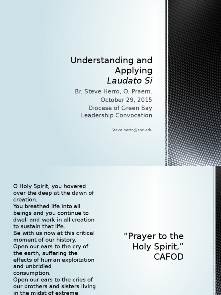 Understanding and Applying Laudato Si | PDF | Catholic Church ...
