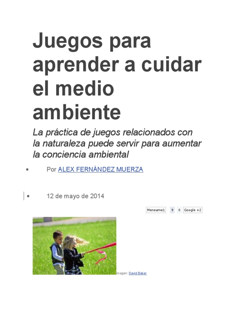 Juegos para Aprender A Cuidar El Medio Ambiente | PDF | Reciclaje ...
