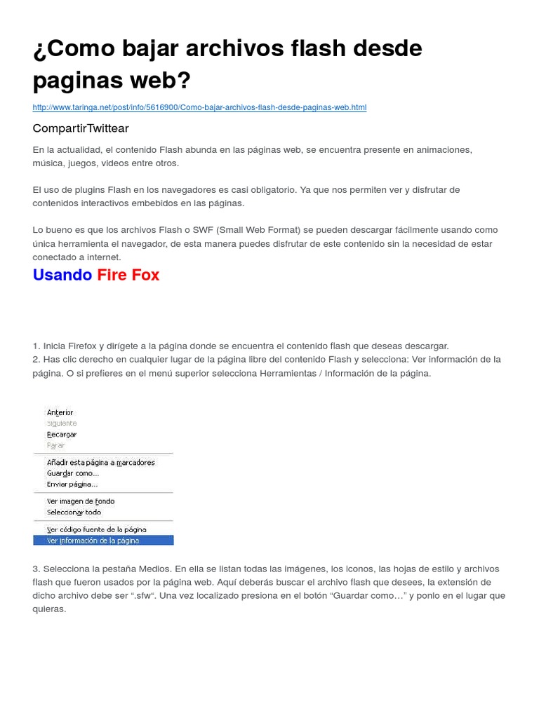 Como Bajar Archivos Flash Desde Paginas Web | PDF | Google Chrome ...