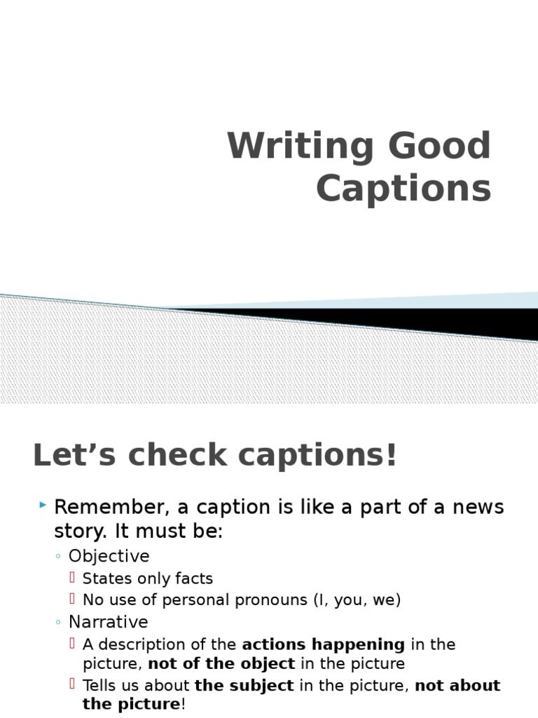 How to Write Effective Captions | PDF