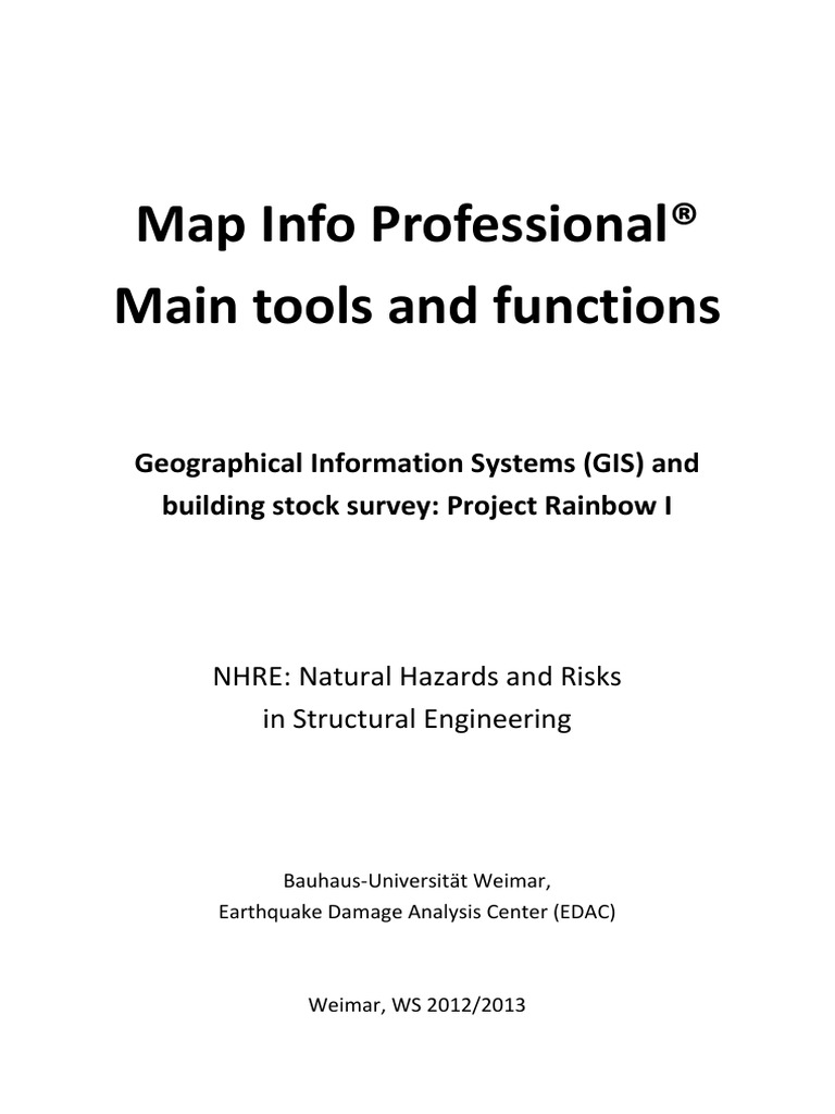 MapInfo NHRE RainbowI WS2012-2013 | PDF | Computer File Formats ...