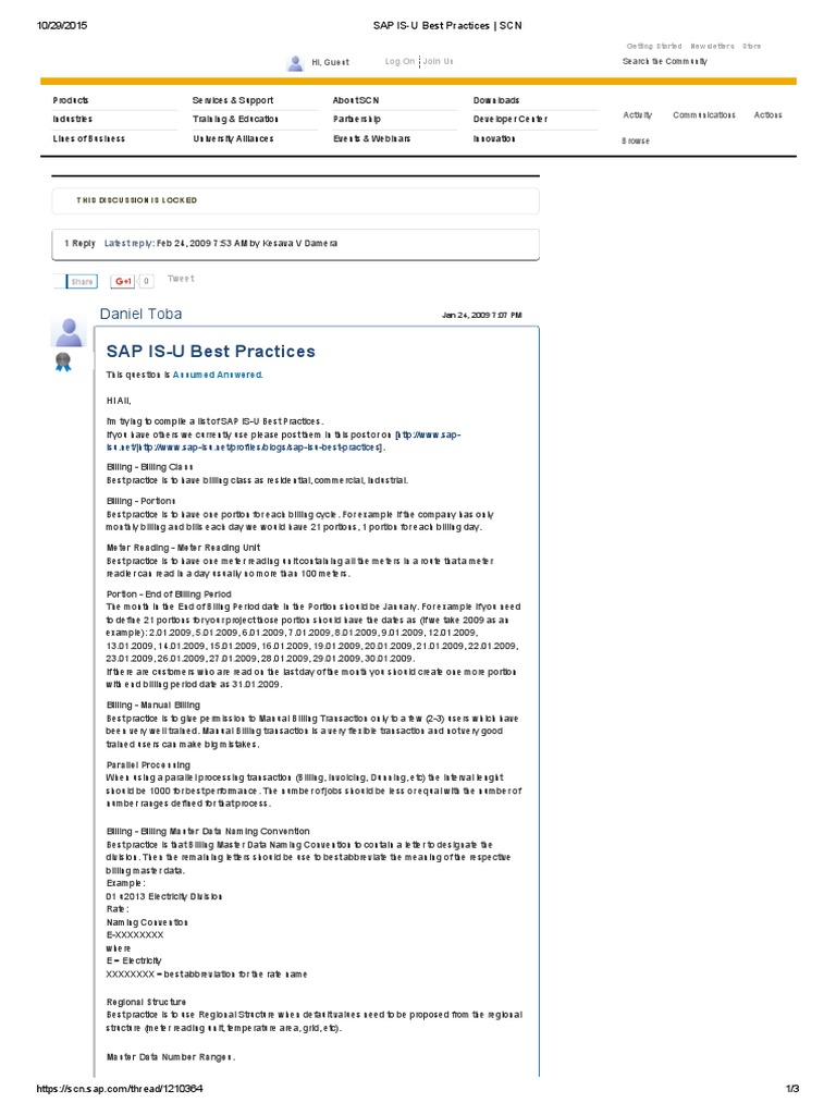 SAP Is-U Best Practices | Download Free PDF | Business Process | Invoice