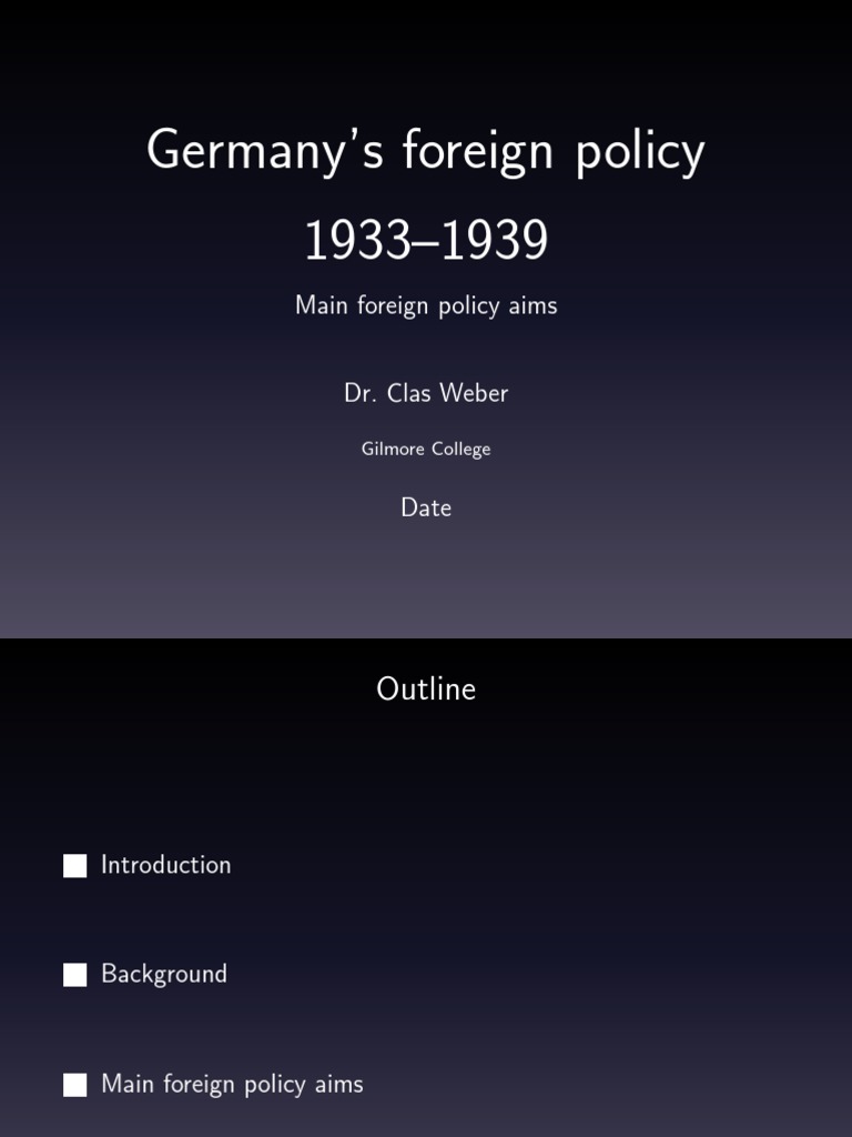 Nazi Germany's Foreign Policy 1933-39 | PDF | Nazi Germany | Treaty Of ...