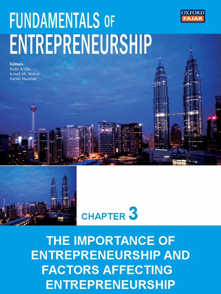 Chapter 3 Importance of Entrepreneurship & Factors Affecting ...