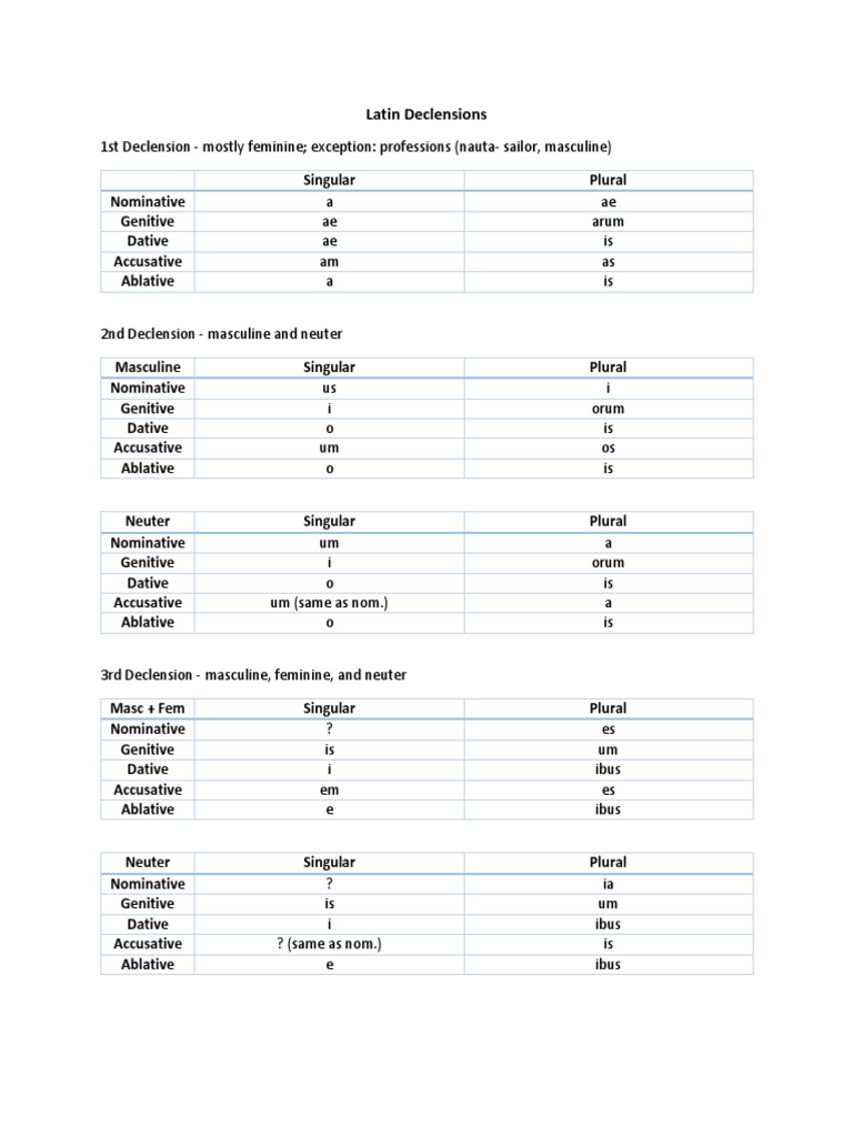 Latin Declensions Guide | PDF | Poetry