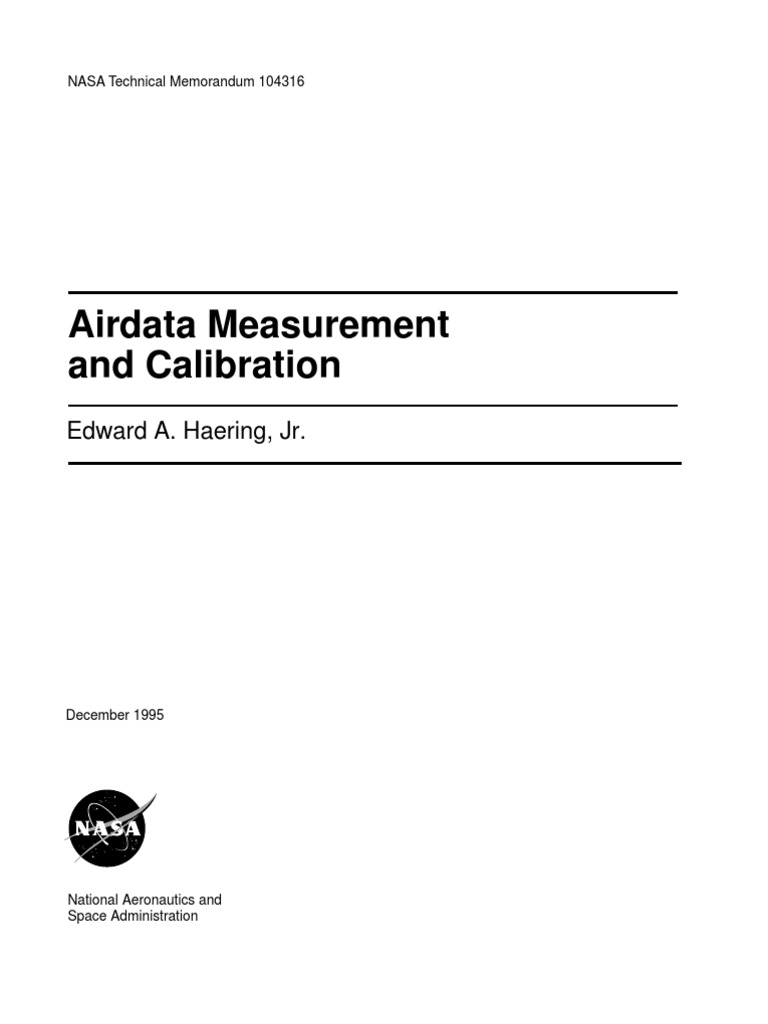 Airdata Measurement and Calibration: Edward A. Haering, JR | PDF ...