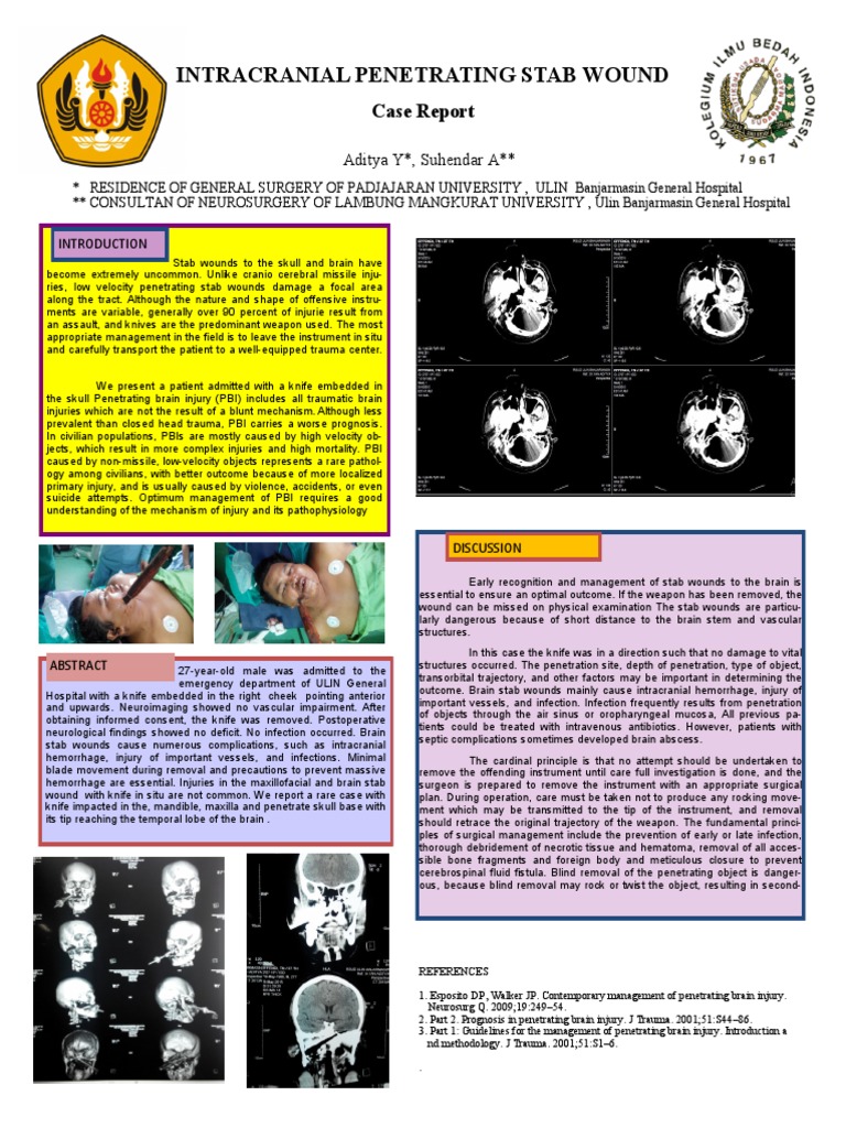 Intracranial Penetrating Stab Wound: Case Report | PDF | Traumatic ...