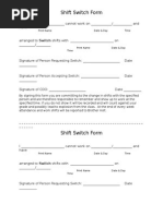 Shift Change Form | PDF