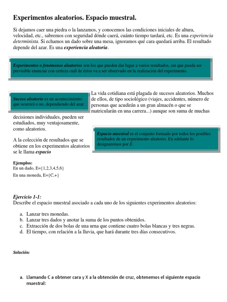Experimentos Aleatorios Probabilidad | PDF | Probabilidad | Aleatoriedad