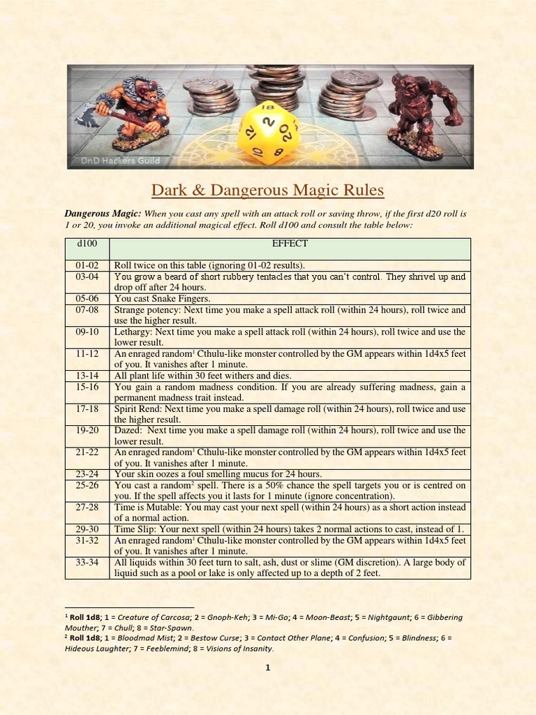 Dark Dangerous Magic For DND 5e and Primeval Thule | PDF | Nature