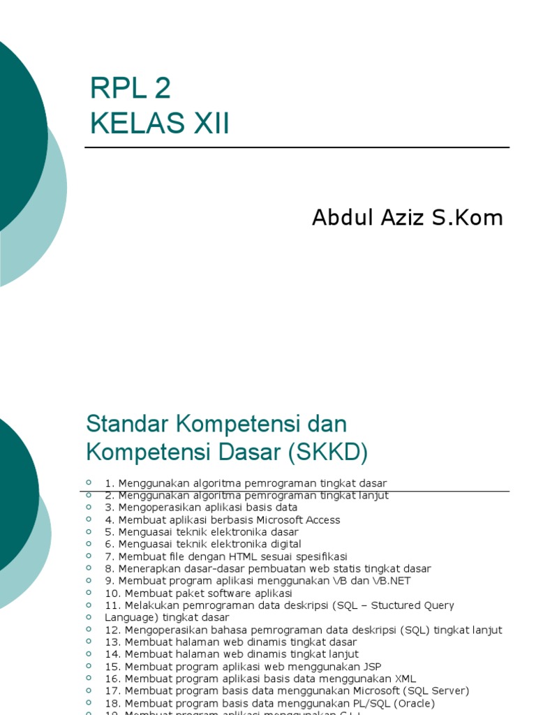 Algoritma RPL 2 Kelas XII | PDF