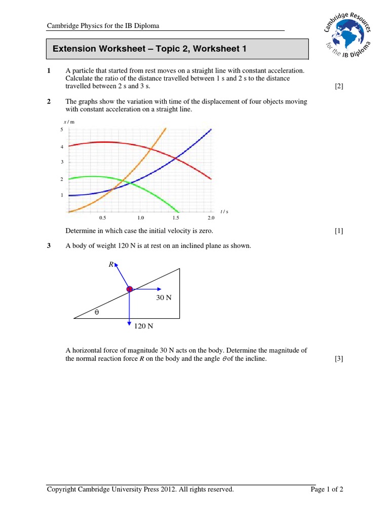 Extension Worksheet - Topic 2, Worksheet 1 | PDF