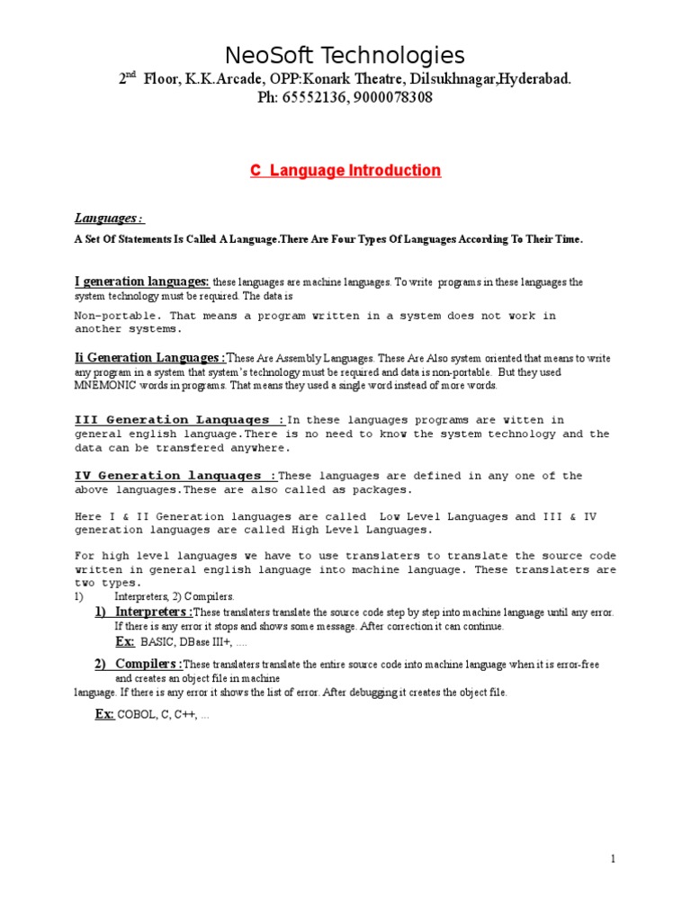 C Language PDF Array Data Structure C Programming Language 
