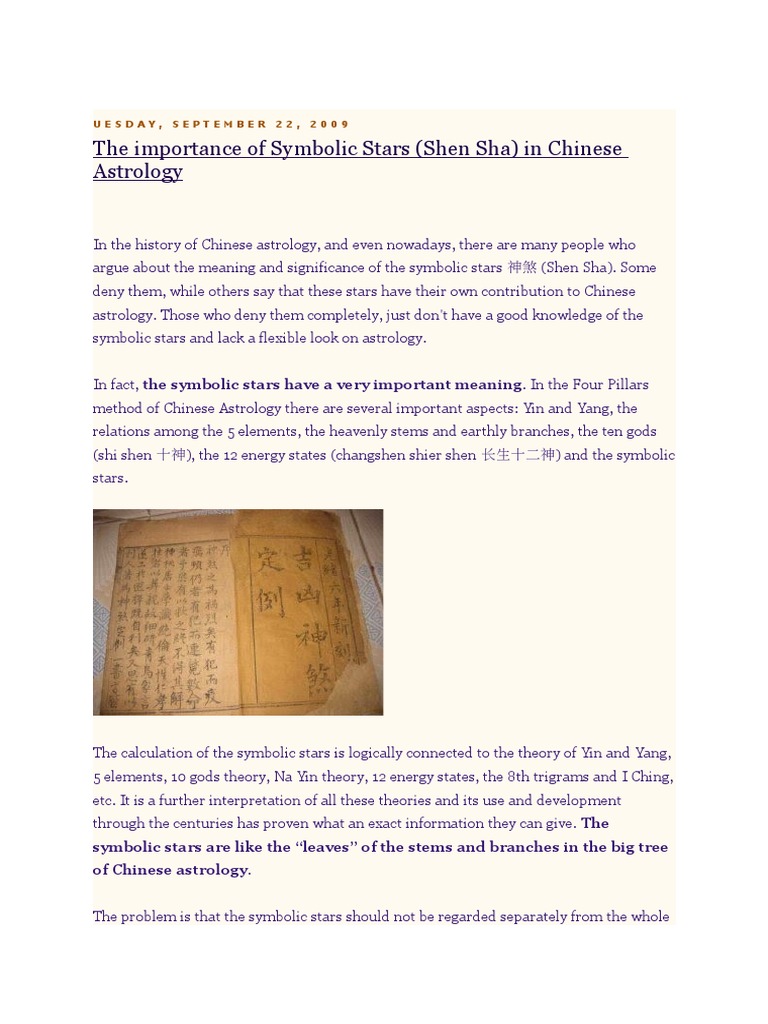 Significance of Shen Sha in Astrology | PDF | Astrology | Horoscope