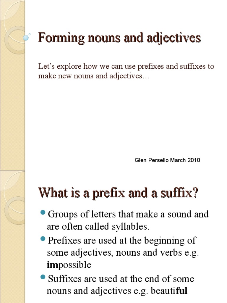 Forming Nouns and Adjectives | PDF | Syntax | Adjective