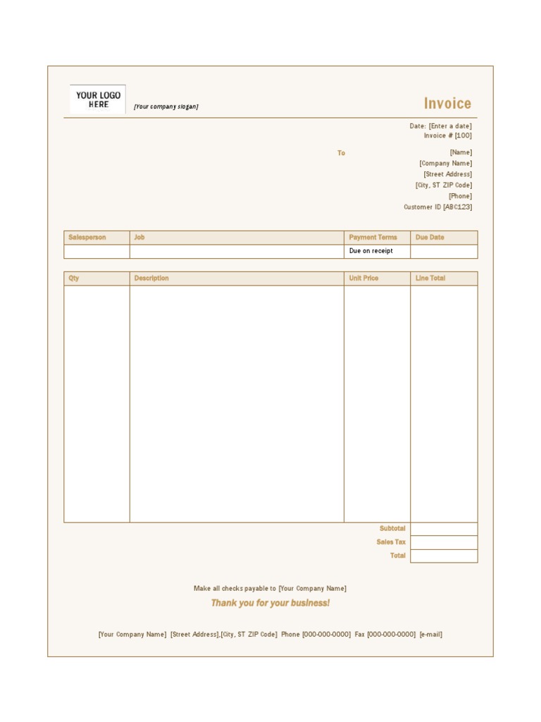 Invoice: (Your Company Slogan) | PDF