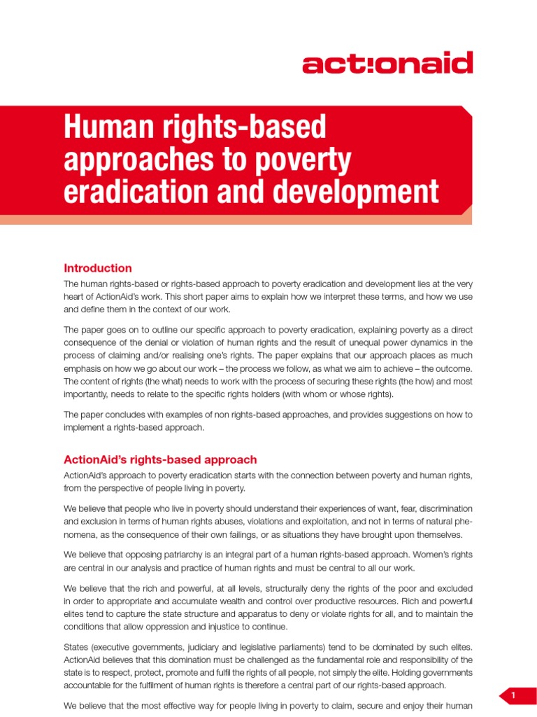 Human Rights-Based Approach To Poverty Eradication and Development | PDF