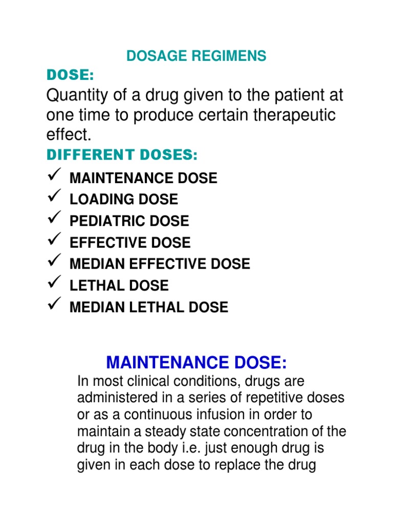PHARMA Drug Regimen | Download Free PDF | Dose (Biochemistry) | Chemistry