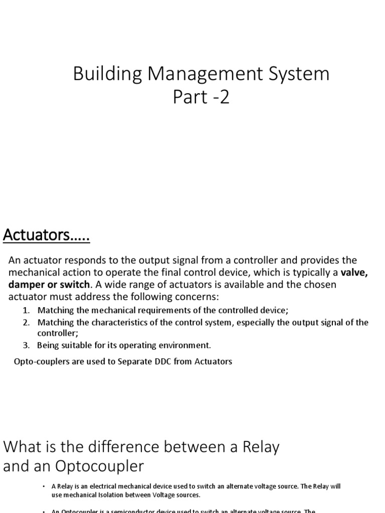 Building Management System - Lecture 2 | PDF | Computer Network | Control Theory