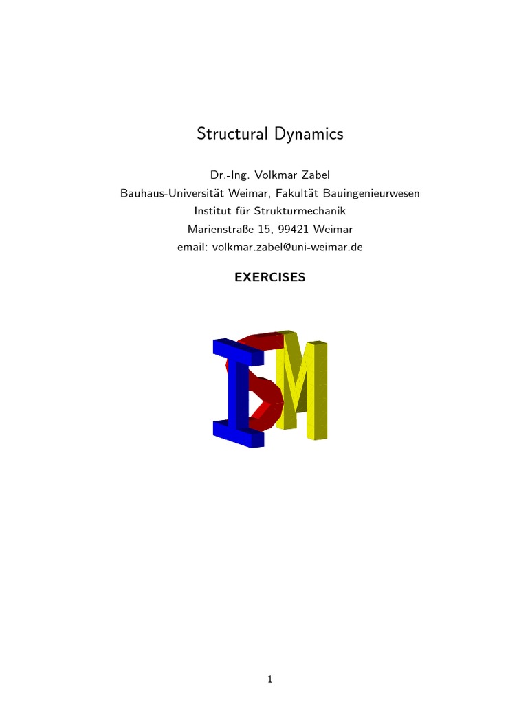 Structural Dynamics Exercises by Zabel | PDF | Physical Quantities ...