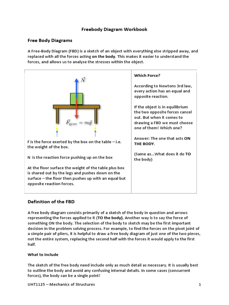 Free Body Diagram Work Book Student | PDF | Force | Friction