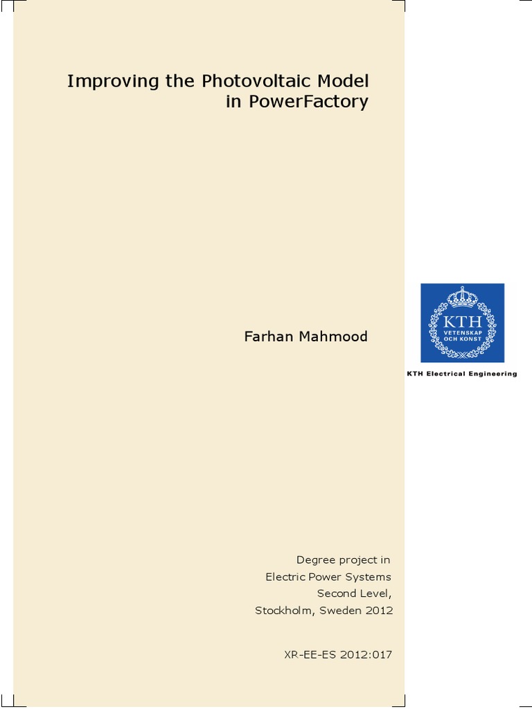Improving The Photovoltaic Model in PowerFactory | PDF | Power Inverter ...