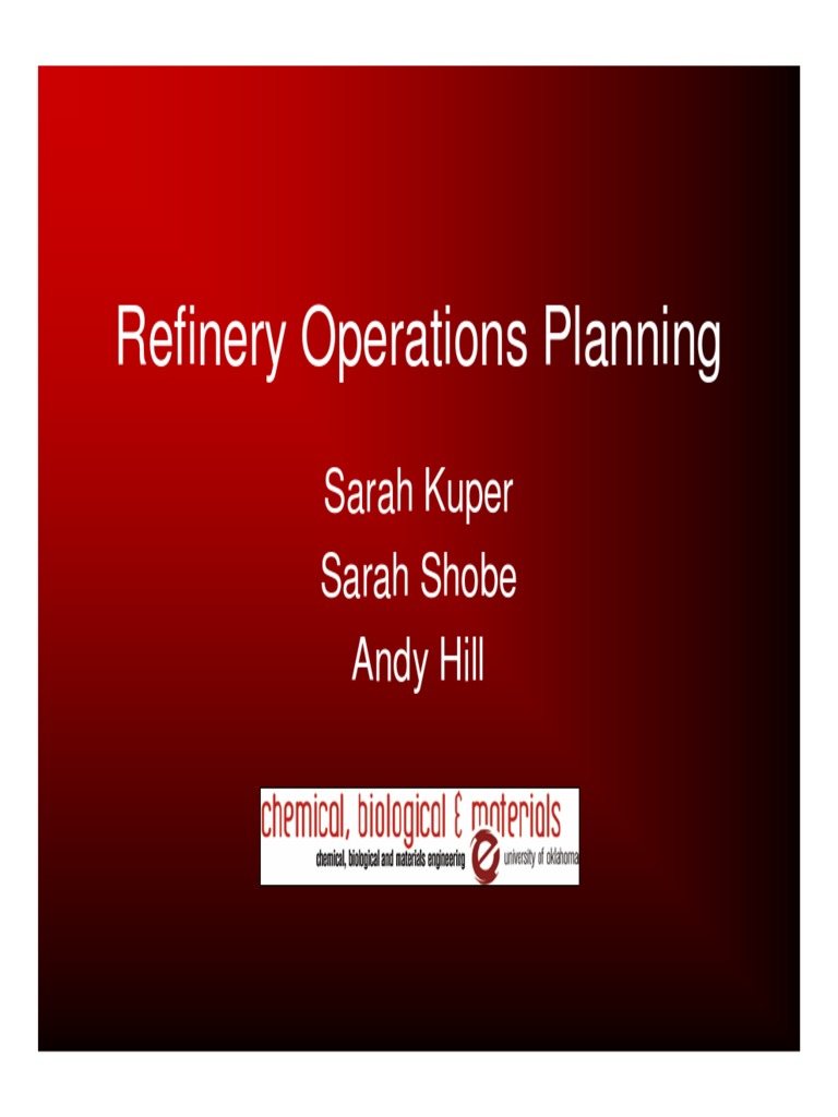 Refinery Operations Planning-Presentation | PDF | Oil Refinery ...