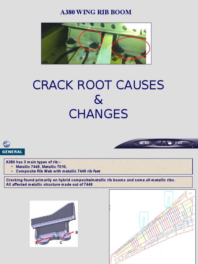A380 WING RIB Feet Cracking | PDF | Fracture | Deformation (Engineering)