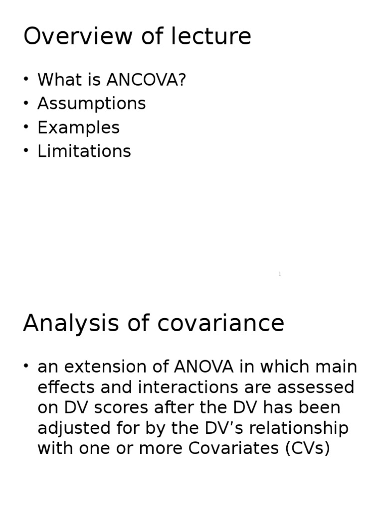Ancova | PDF | Analysis Of Covariance | Statistical Analysis