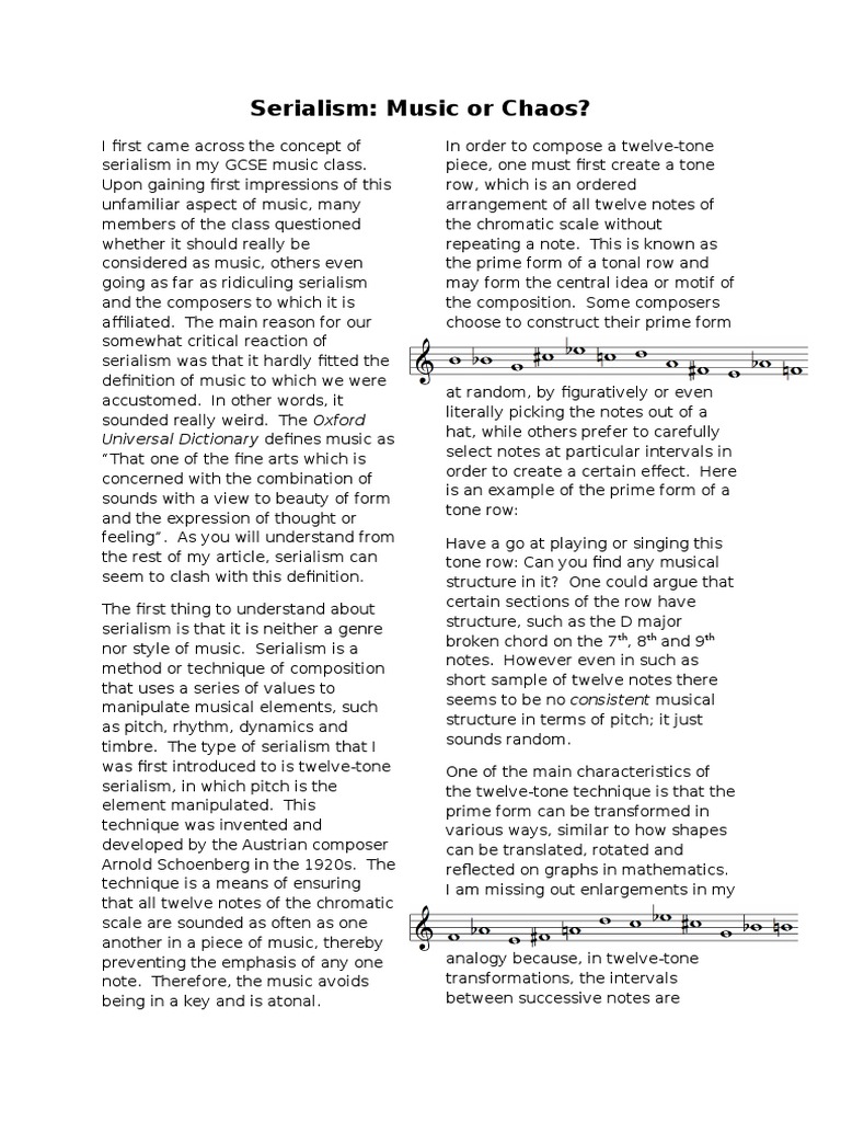 Understanding Total Serialism in Music | PDF | Musical Compositions ...