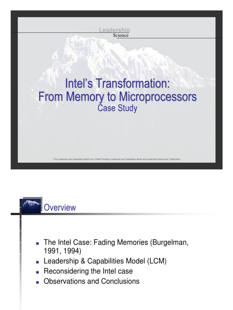 Intel Case Study | PDF | Intel | Strategic Management