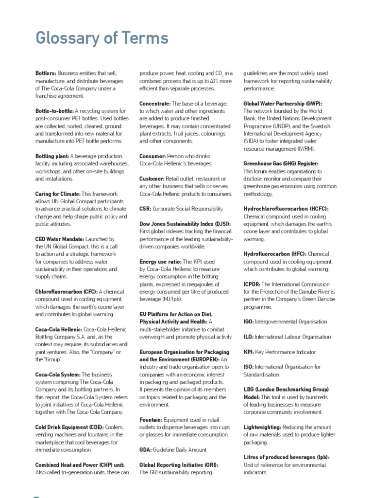 Glossary of Terms: Social Responsibility Report | PDF | Recycling ...