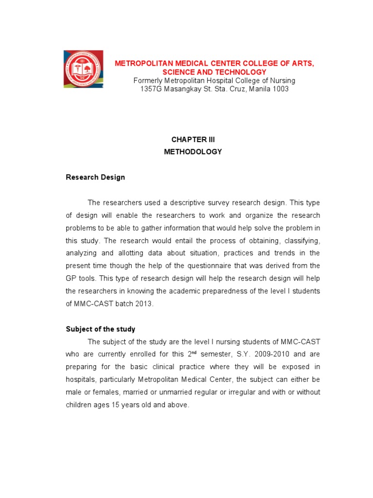Chapter III | PDF | Weighted Arithmetic Mean | Questionnaire