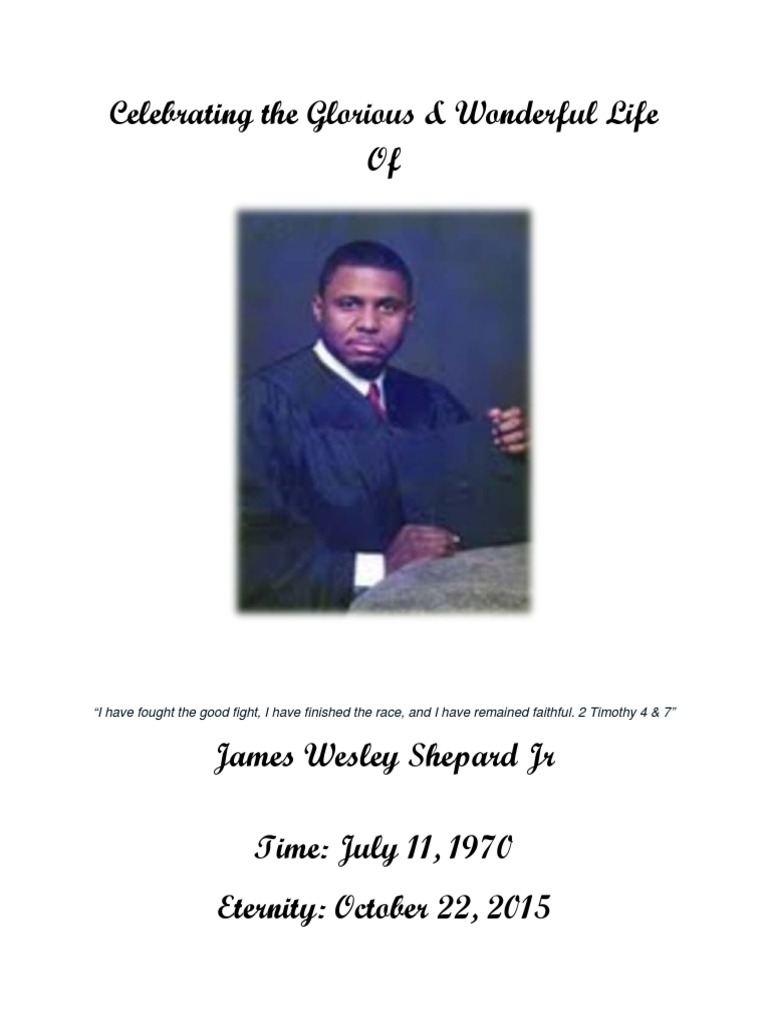 Celebration of James Wesley Shepard Jr. | PDF | Religion And Belief