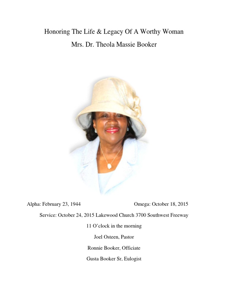 New Edition Theola Booker Funeral Program | PDF | Religion & Spirituality