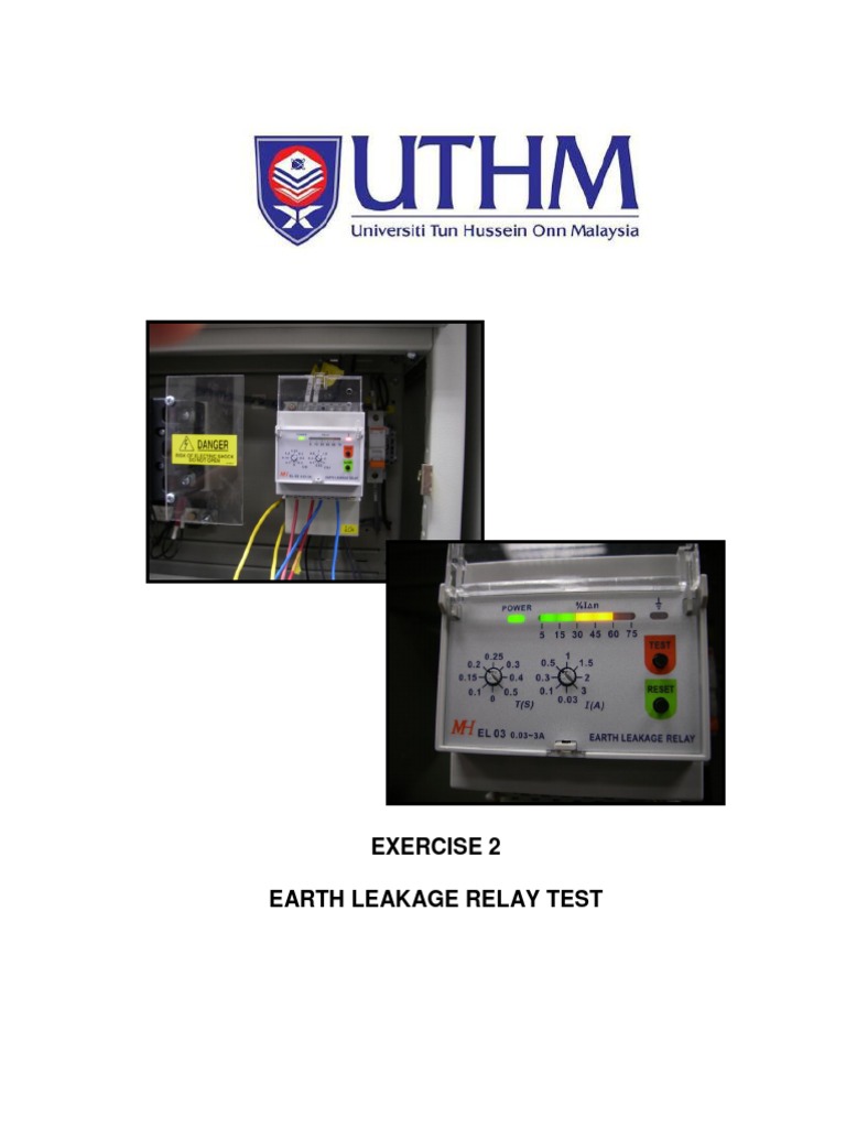 Earth Leakage Relay Testing Procedure | PDF | Relay | Switch