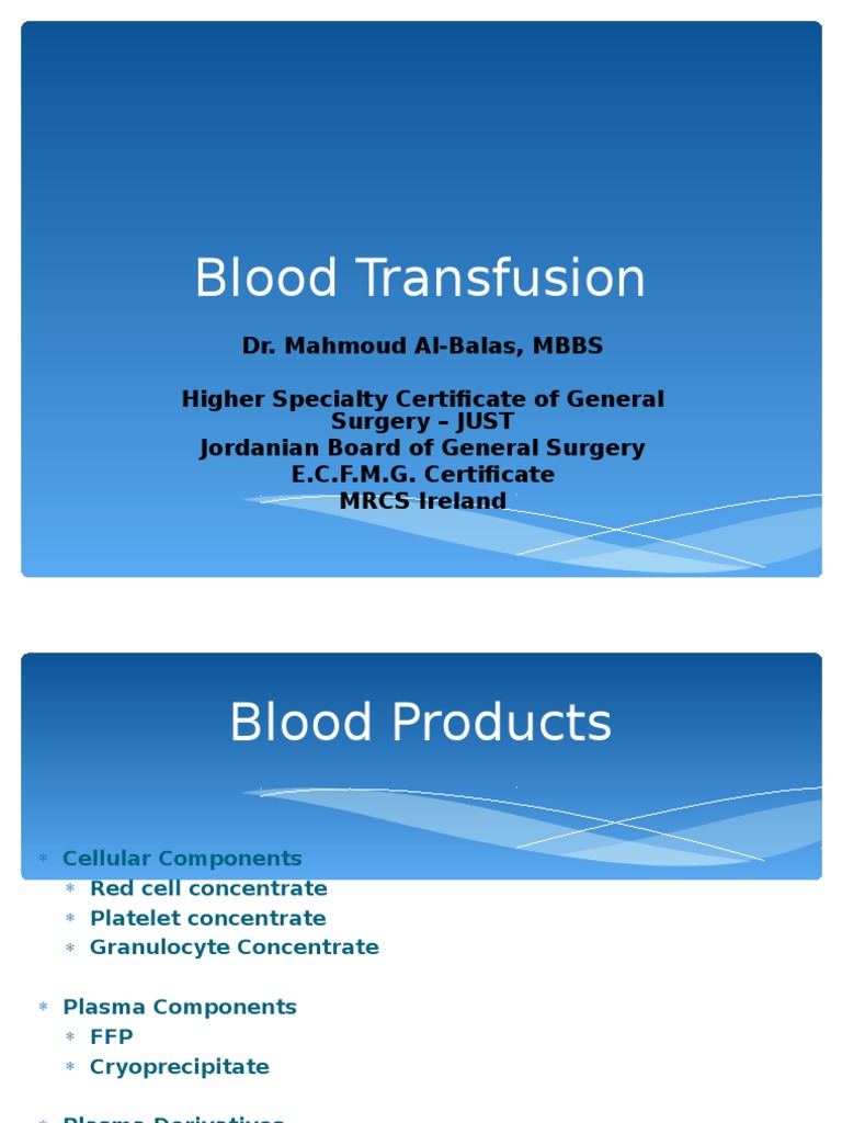 Blood Transfusion | PDF | Blood Transfusion | Platelet