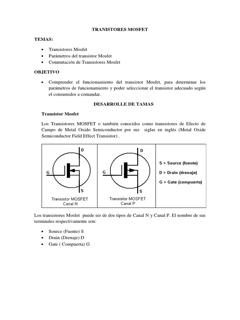 Tranistores Mosfet | PDF | Mosfet | Transistor