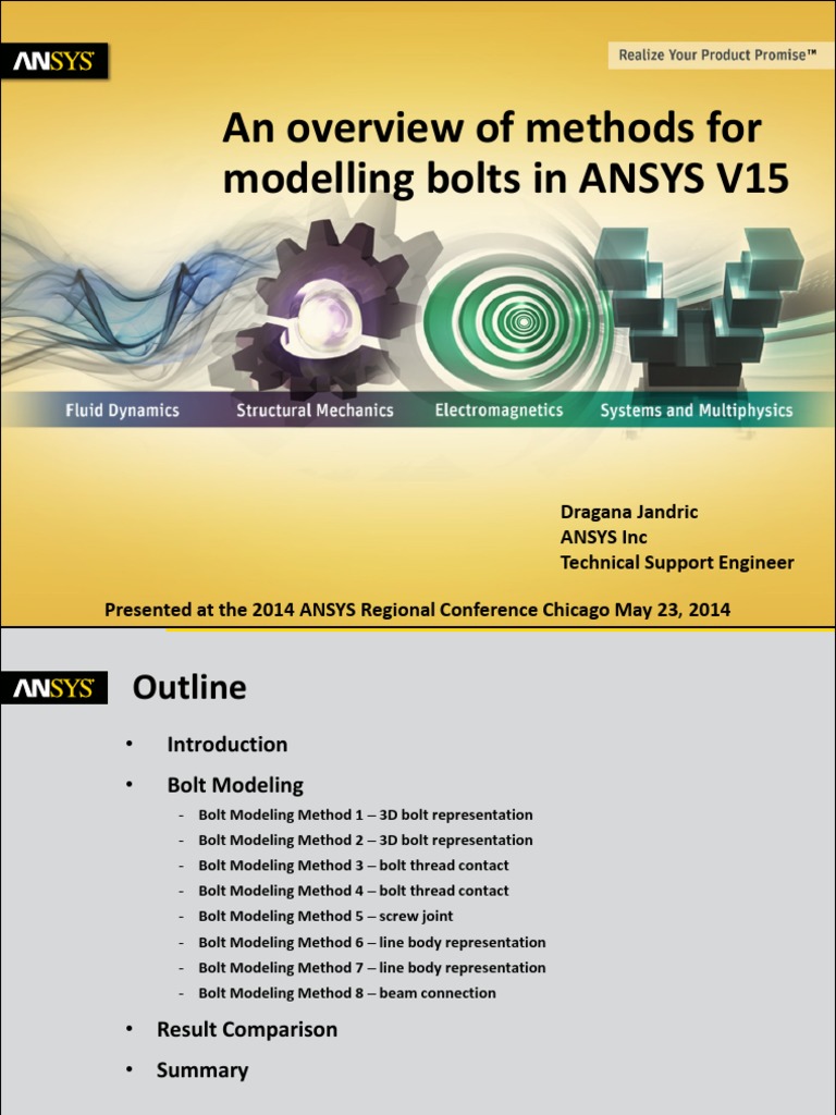 Chicago Comprehensive Guide To Bolt Modeling in Ansys 15 0 | PDF ...