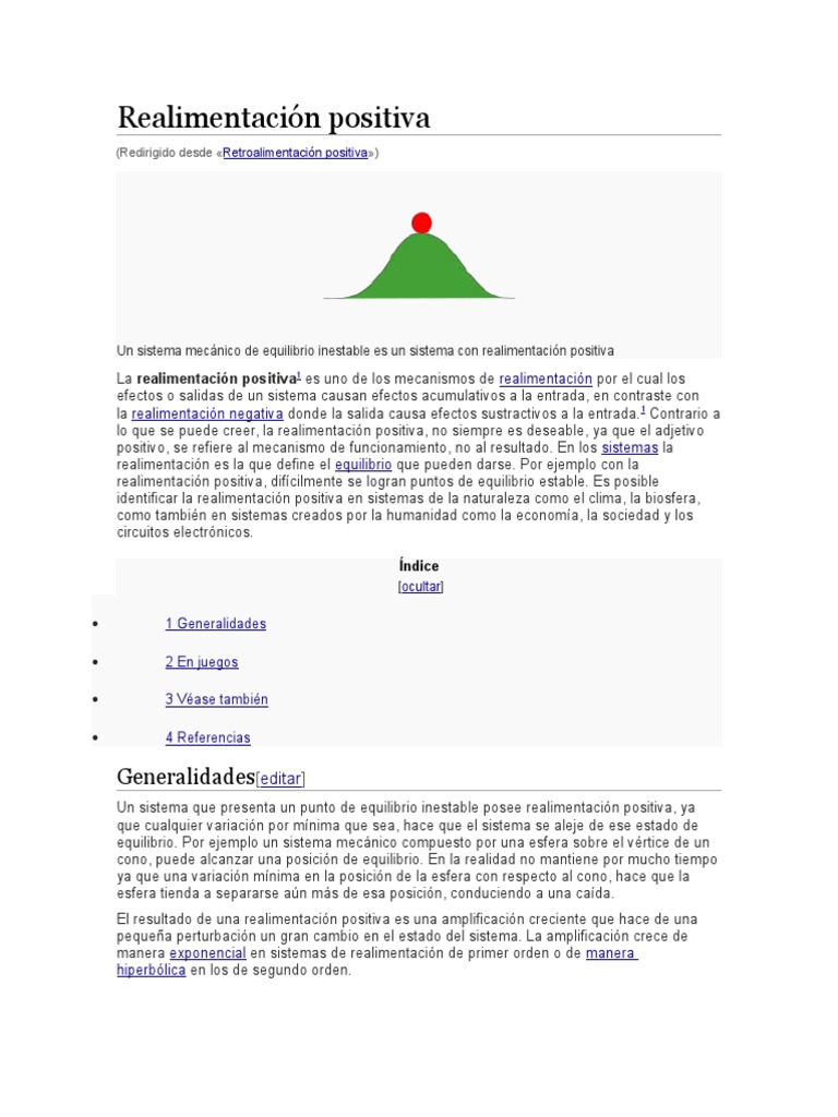 Realimentación Positiva | Retroalimentación positiva | Realimentación