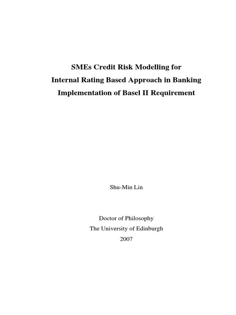 SMEs Credit Risk Modelling For PDF | PDF | Basel Ii | Credit (Finance)
