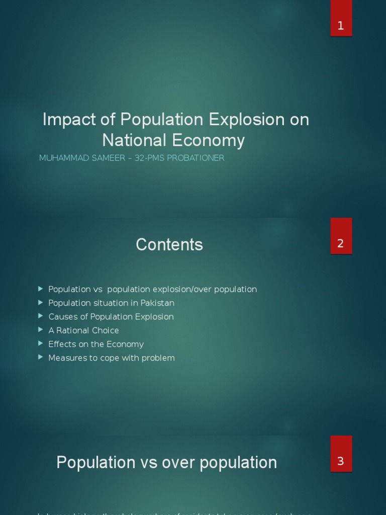 Impact of Population Explosion On National Economy | PDF | Social ...