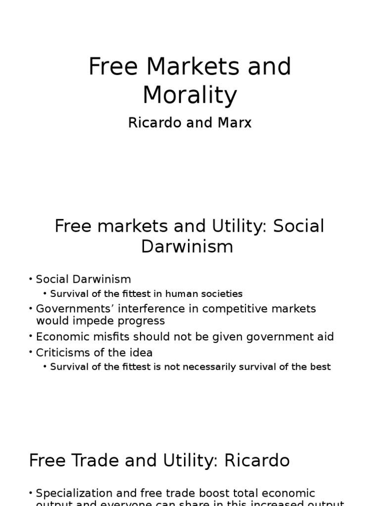 Free Markets and Morality | PDF | Capitalism | Karl Marx