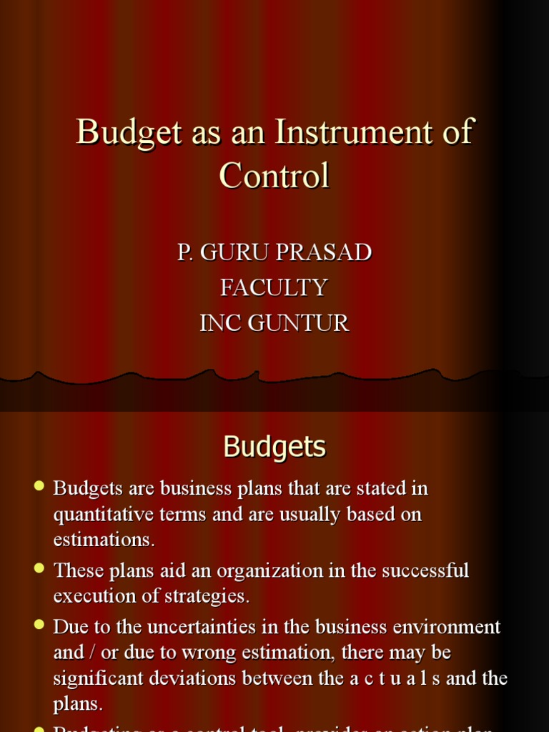 Budget Instrument Management Control | PDF | Budget | Expense