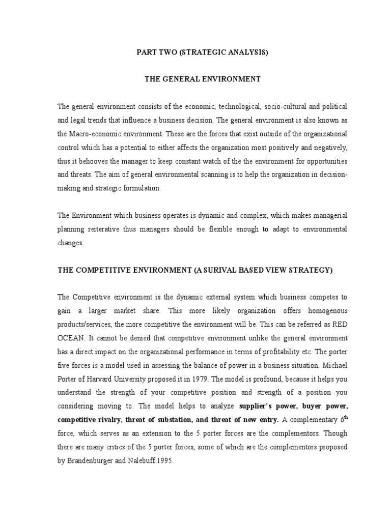 Understanding the General Environment in Business | PDF | Strategic ...