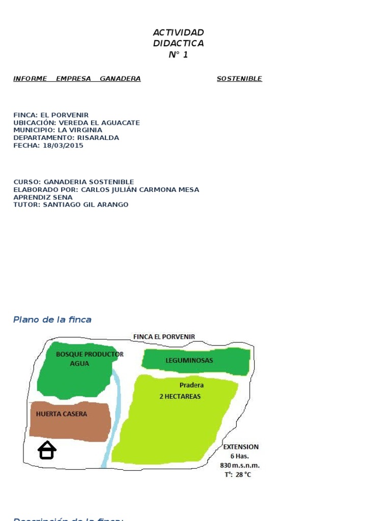 PLANO DE LA FINCA + EMPRESA GANADERA