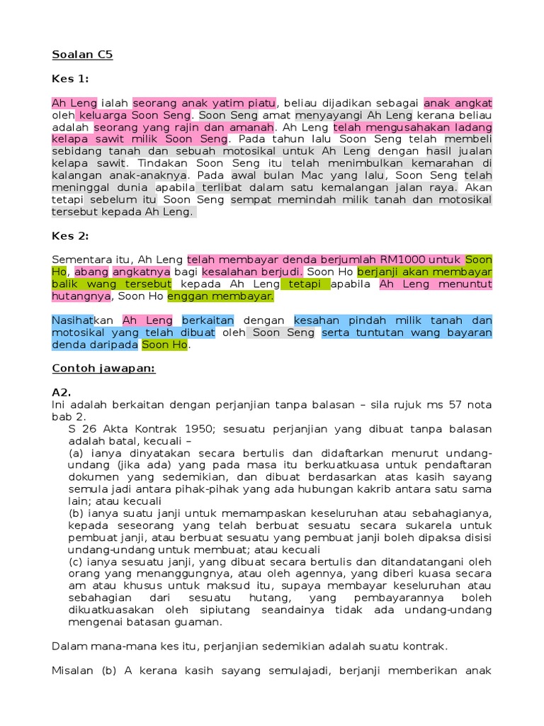 Contoh Jawapan C5 | PDF | Politik | Hukum