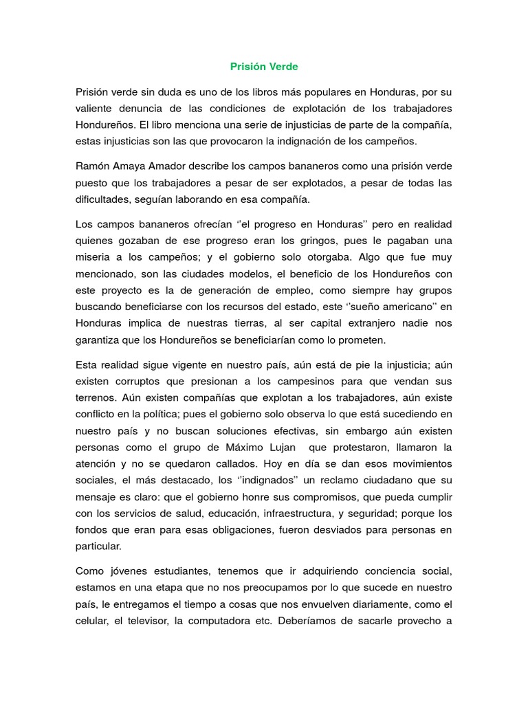 Prisión Verde | PDF | Honduras