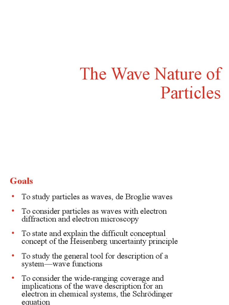 Wave Nature of Particles | PDF | Schrödinger Equation | Waves