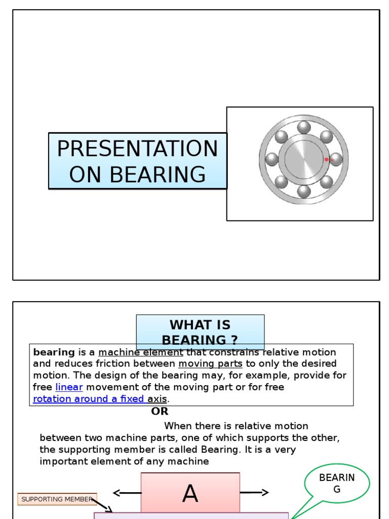 Presentation On Bearing Presentation On Bearing Pdf Bearing